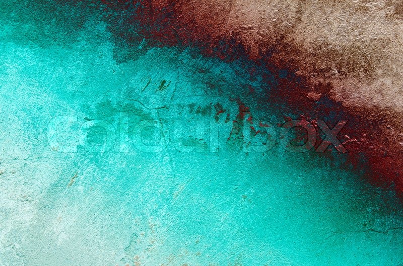 Vintage grey-turquoise wall can be used ... | Stock image | Colourbox
