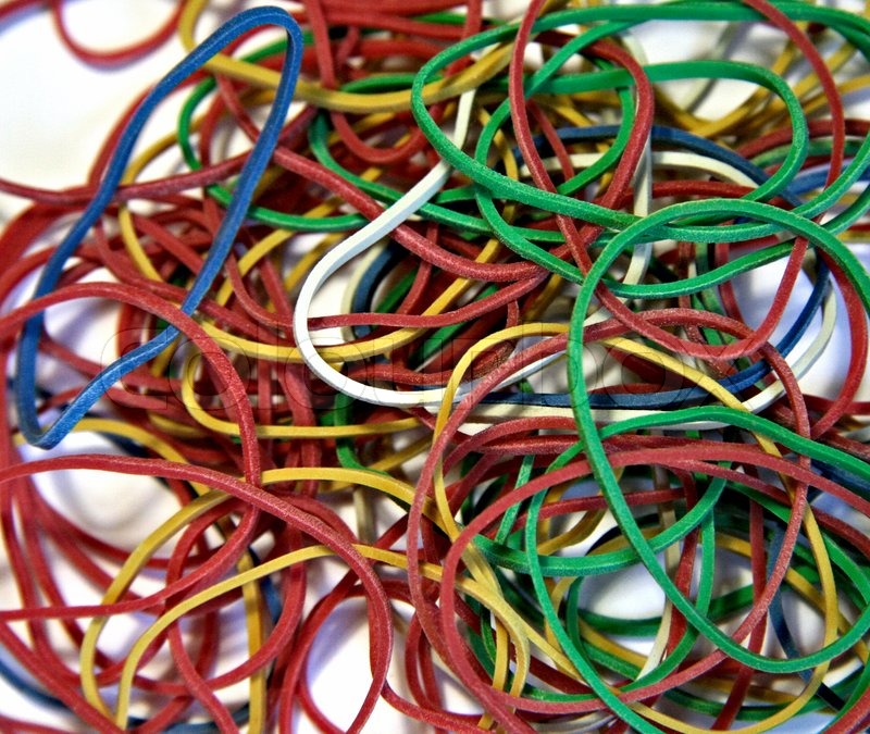 Set of multi-coloured elastic bands ... | Stock Photo | Colourbox