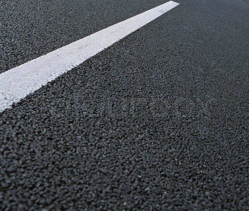 Asfalt road close up isolated on grey ... | Stock image | Colourbox