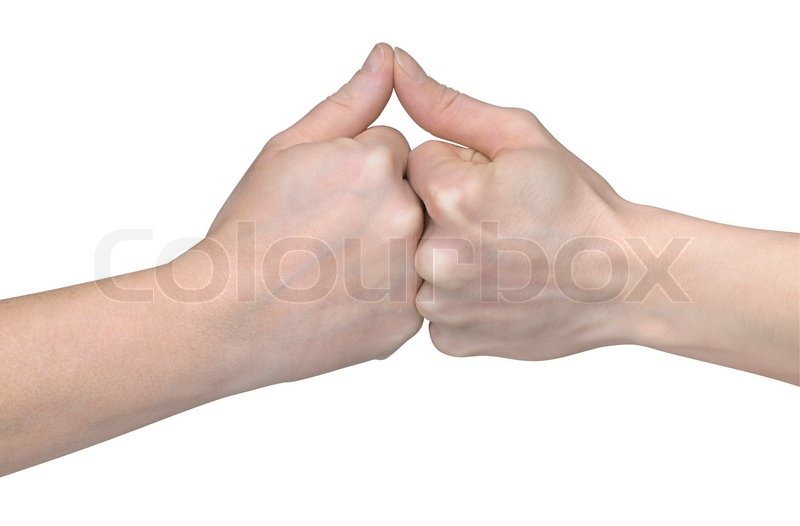 Studio photography of two hands ... | Stock image | Colourbox