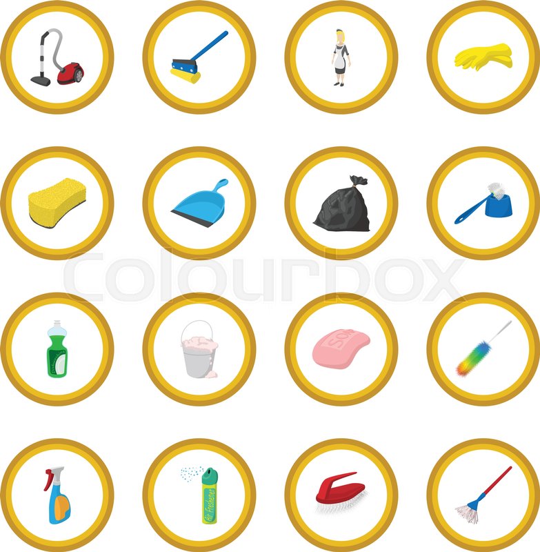 Cleaning cartoon icon circle cartoon ... | Stock vector | Colourbox
