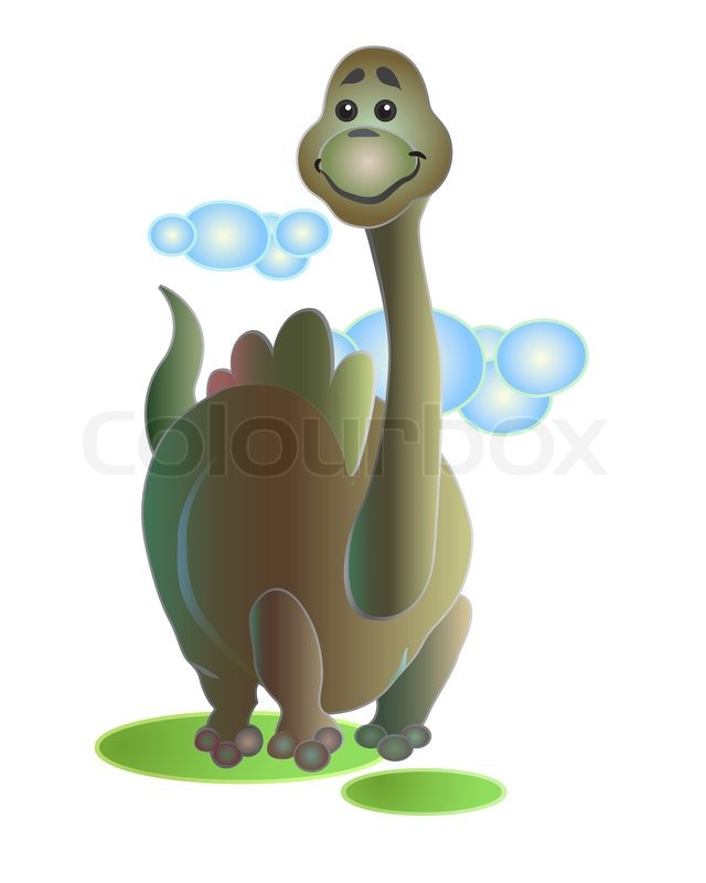 Funny dinosaur on the white ... | Stock vector | Colourbox