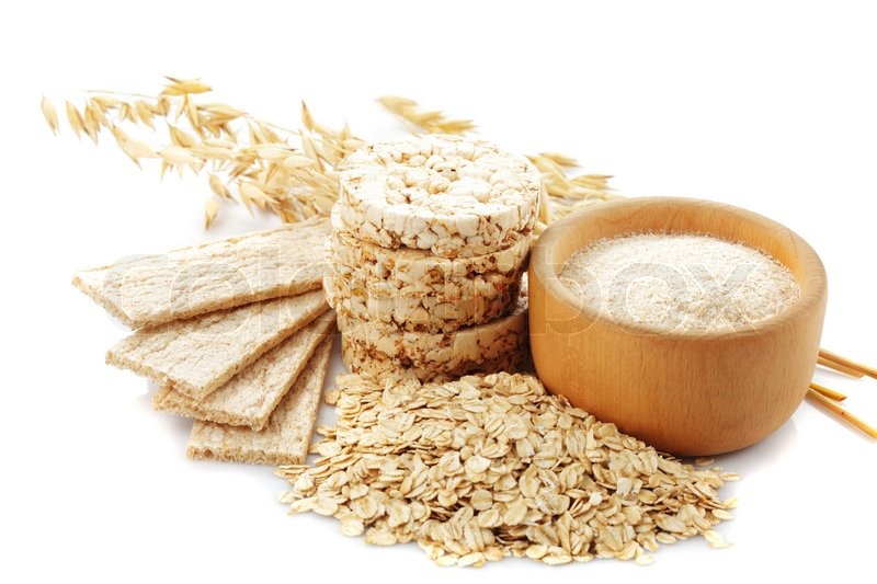 Different oat products isolated on ... | Stock image | Colourbox