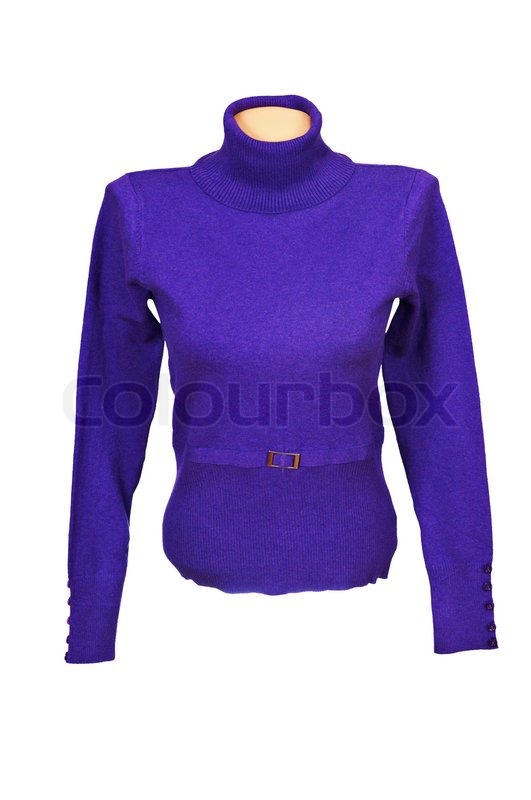 Blauer Pullover auf einem weißen ... | Stock Bild | Colourbox