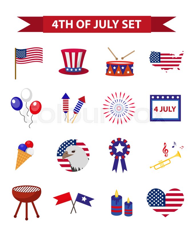 Set of patriotic icons Independence ... | Stock vector | Colourbox