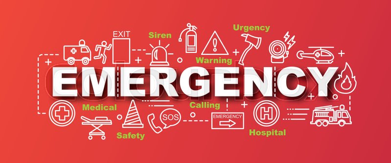 Emergency vector trendy banner design ... | Stock vector | Colourbox
