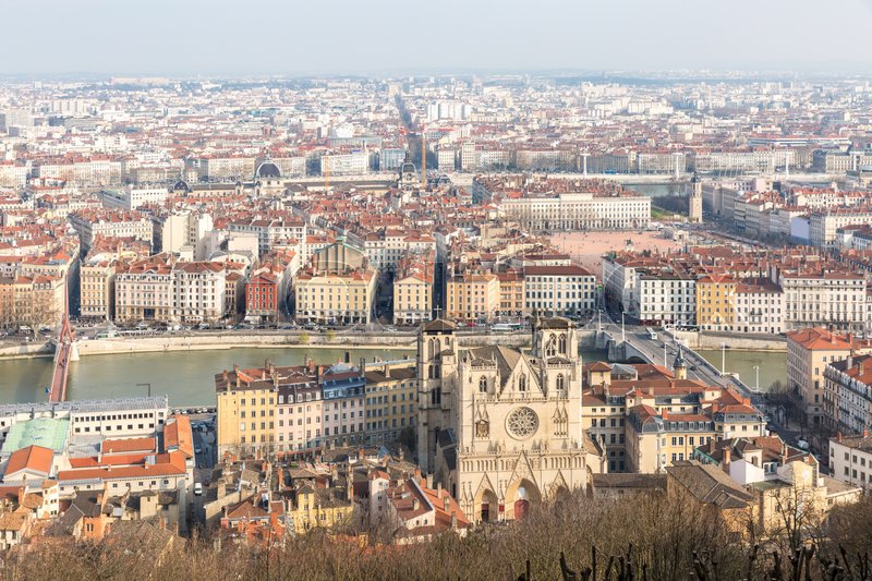 Aerial view of Lyon France | Stock image | Colourbox
