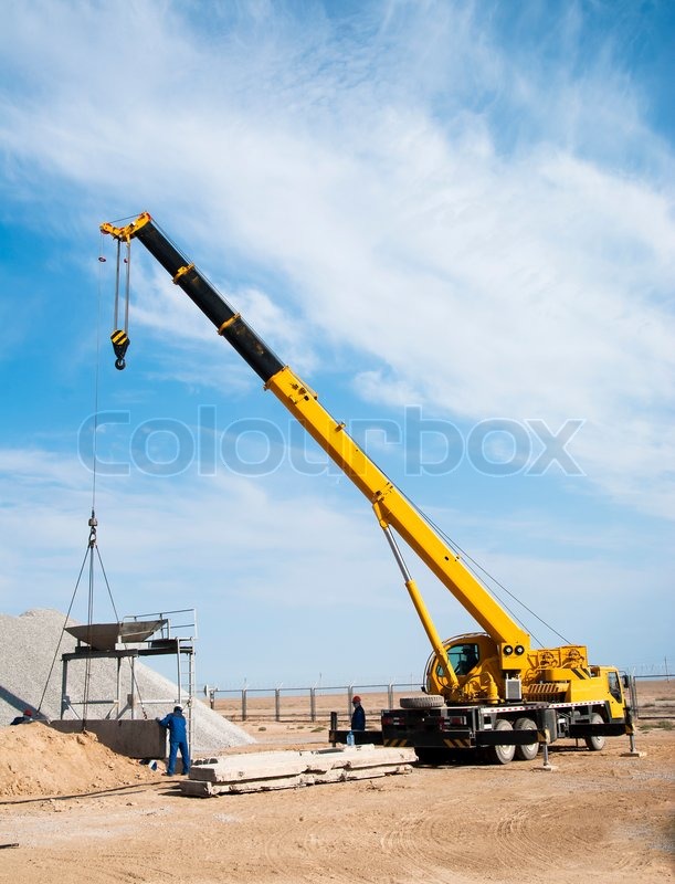 Crane works on construction site | Stock image | Colourbox