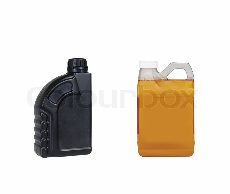 Two plastic bottle of engine oil | Stock image | Colourbox