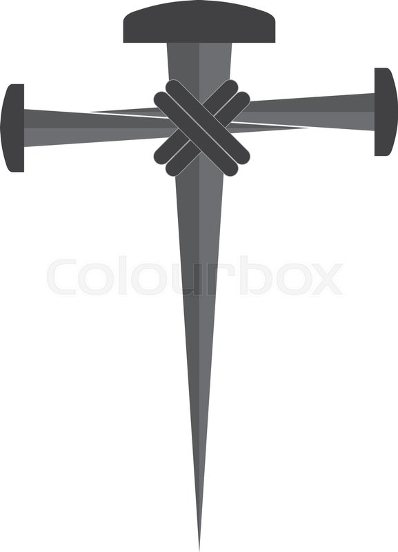 Cross of nails on white background, ... | Stock vector | Colourbox