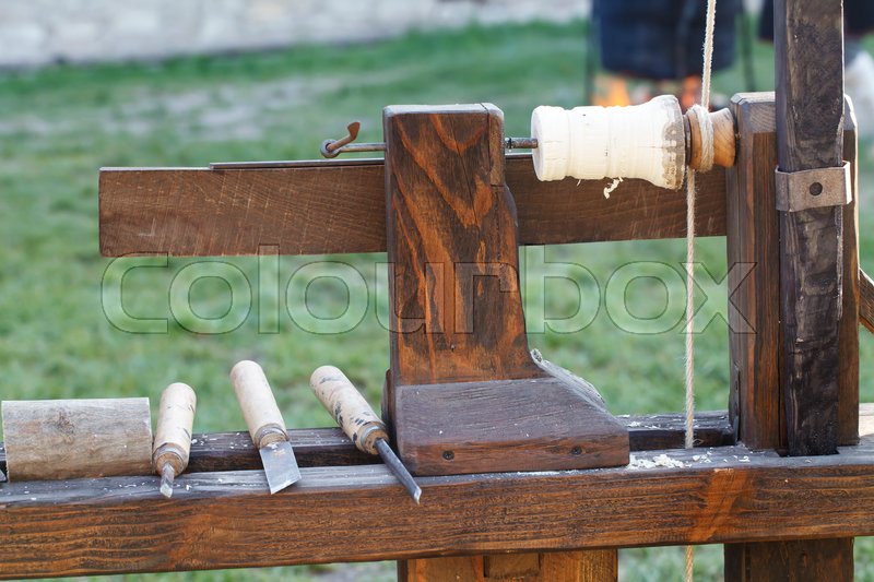 Historic Wood Turning Machine , ... | Stock image | Colourbox