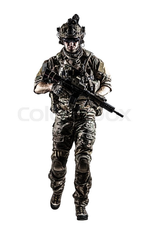 US Army rangers in combat uniforms with ... | Stock image | Colourbox