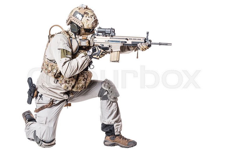 Army soldier in Protective Combat ... | Stock image | Colourbox