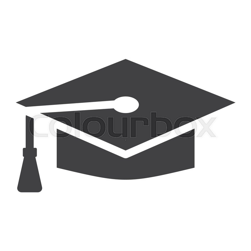Graduation cap solid icon, Education ... | Stock-Vektor | Colourbox