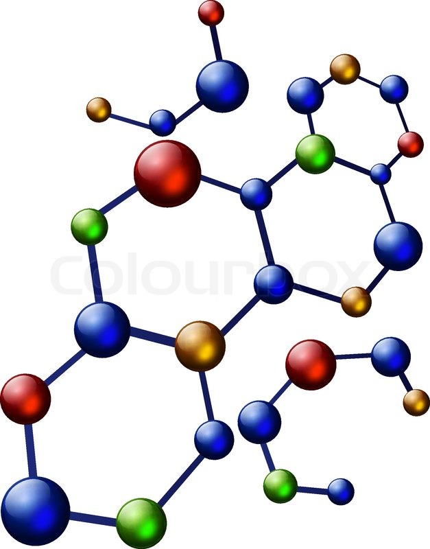 Multicolored molecule illustration ... | Stock vector | Colourbox
