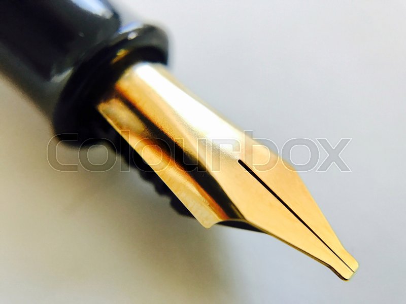Closeup of a tip of a fountain pen on ... | Stock image | Colourbox