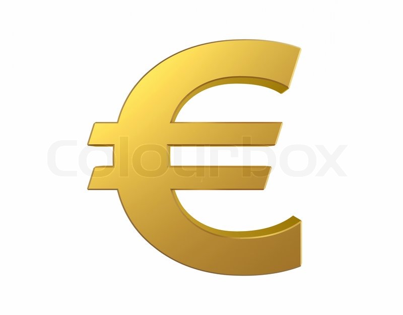 Guld euro tegn isoleret på hvid ... | Stock foto | Colourbox