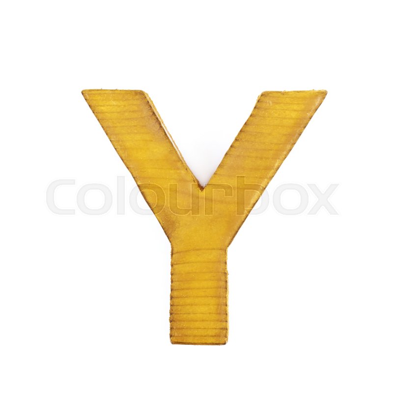 Single sawn wooden letter Y symbol ... | Stock image | Colourbox