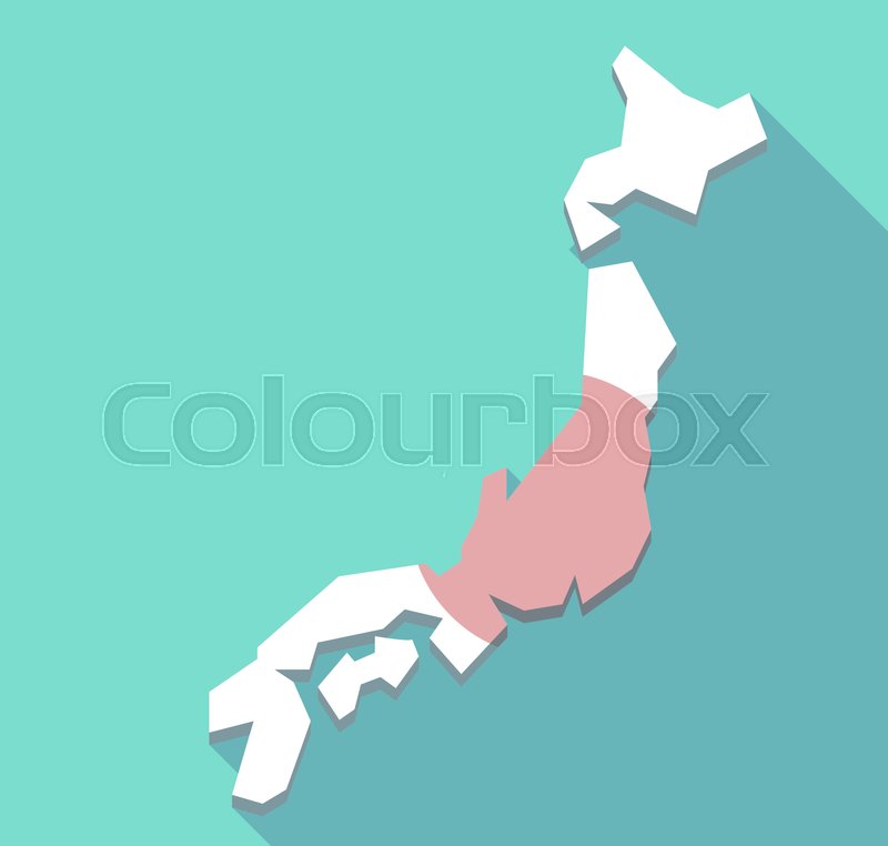 Illustration of a long shadow Japan ... | Stock vector | Colourbox