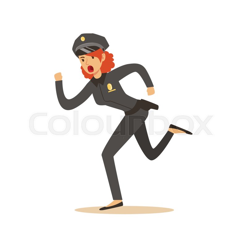 Policeman Running Cartoon