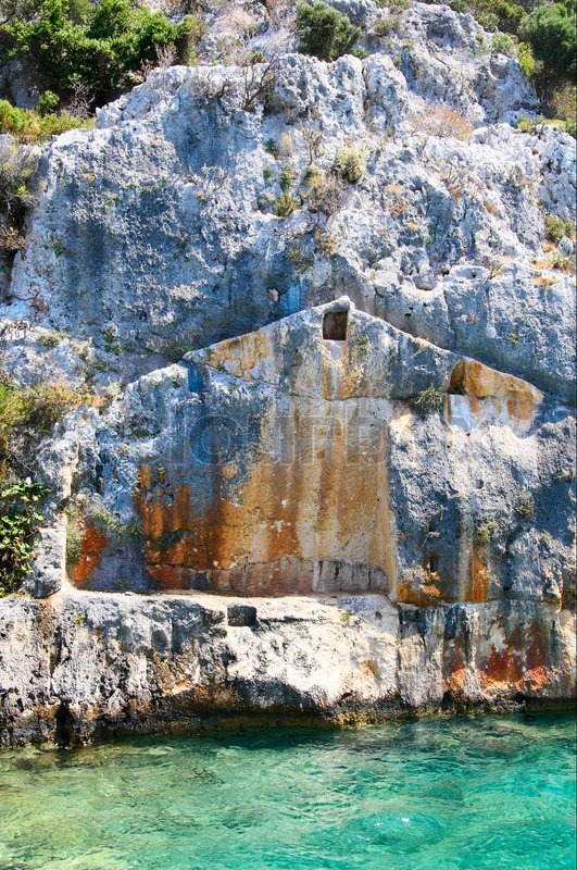 Ancient town in the ruins at the sea | Stock image | Colourbox
