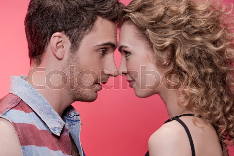 Side view of stylish young couple in ... | Stock image | Colourbox