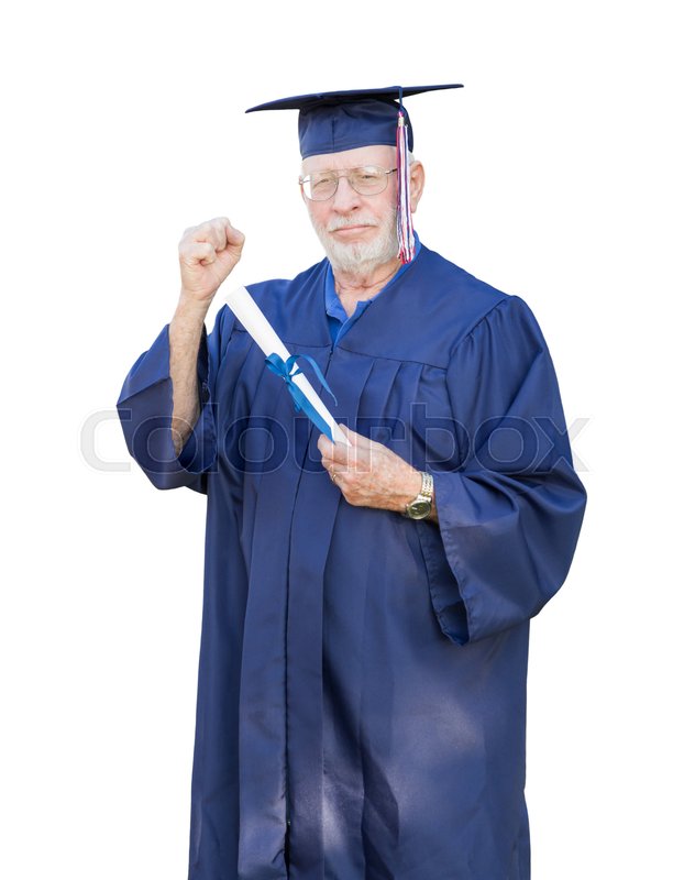 Proud Senior Adult Man Graduate In Cap ... | Stock image | Colourbox