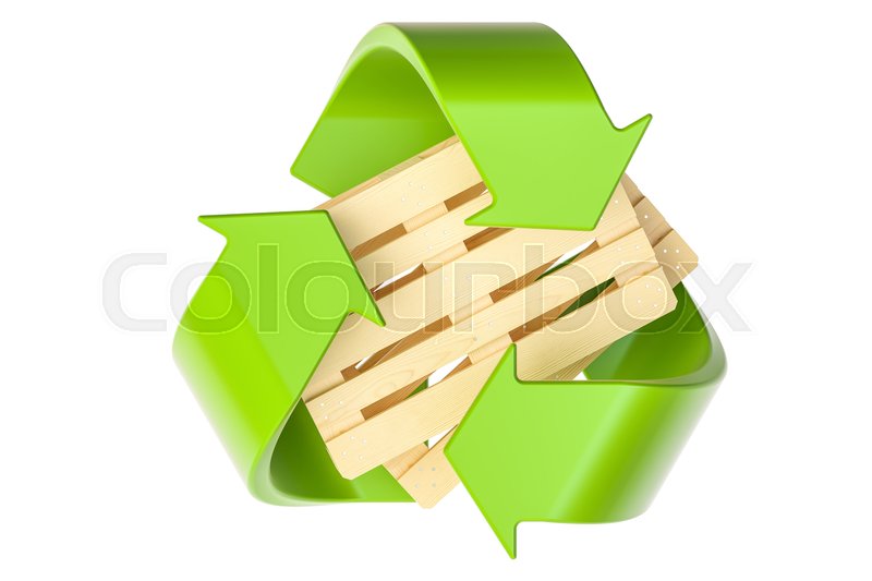 Wooden pallets with recycle symbol, 3D ... | Stock image | Colourbox Wooden pallets with recycle symbol, 3D ... | Stock image | Colourbox