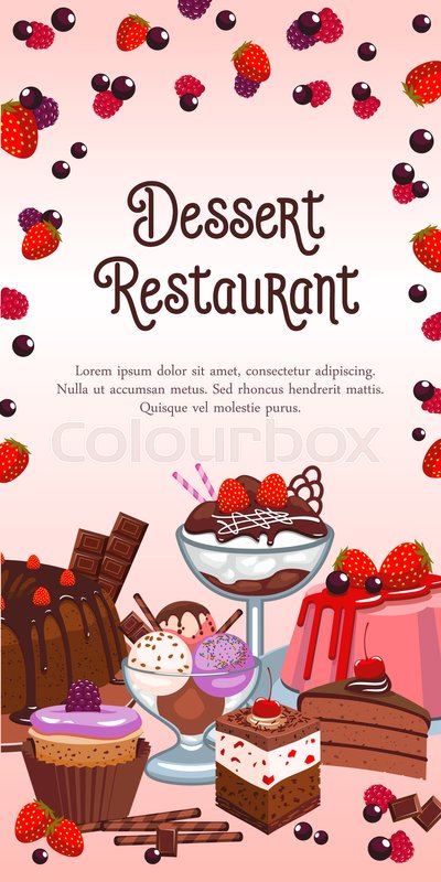 Dessert restaurant banner or menu ... | Stock vector | Colourbox