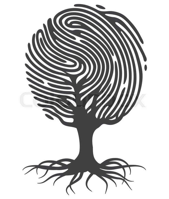 Thumbprint Tree Vector