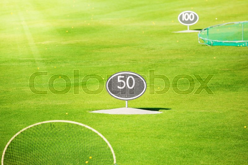 Driving range at golf course with yard ... | Stock image | Colourbox