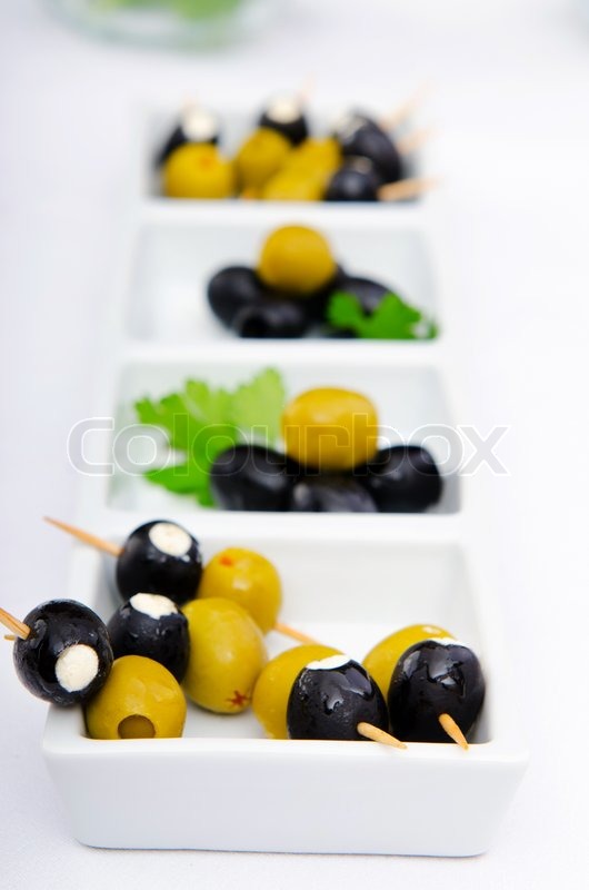 Olives served in the plate | Stock image | Colourbox
