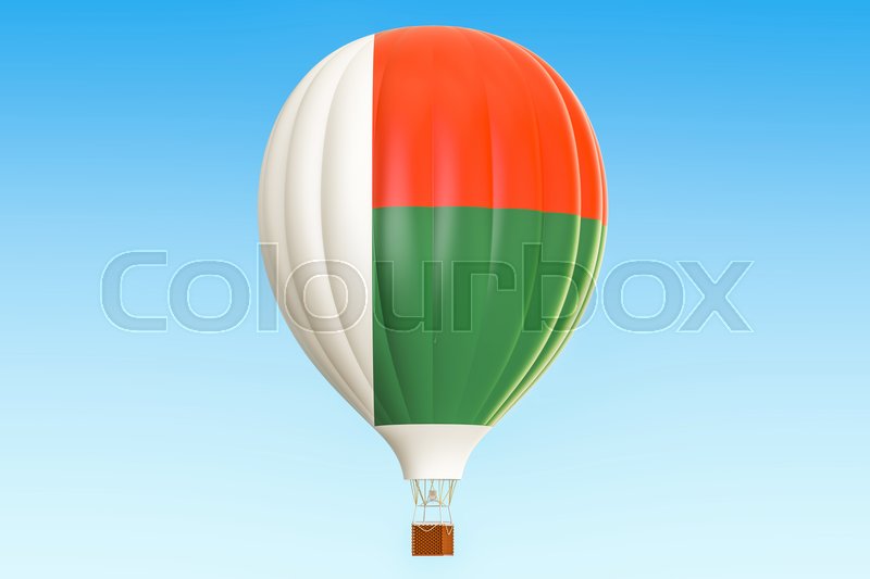 Hot air balloon with Madagascar flag, ... | Stock image | Colourbox