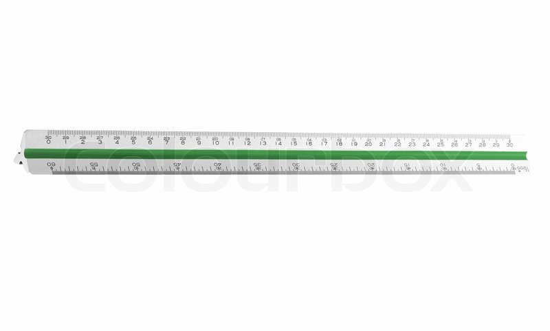 Steel ruler isolated isolated on white ... | Stock image | Colourbox
