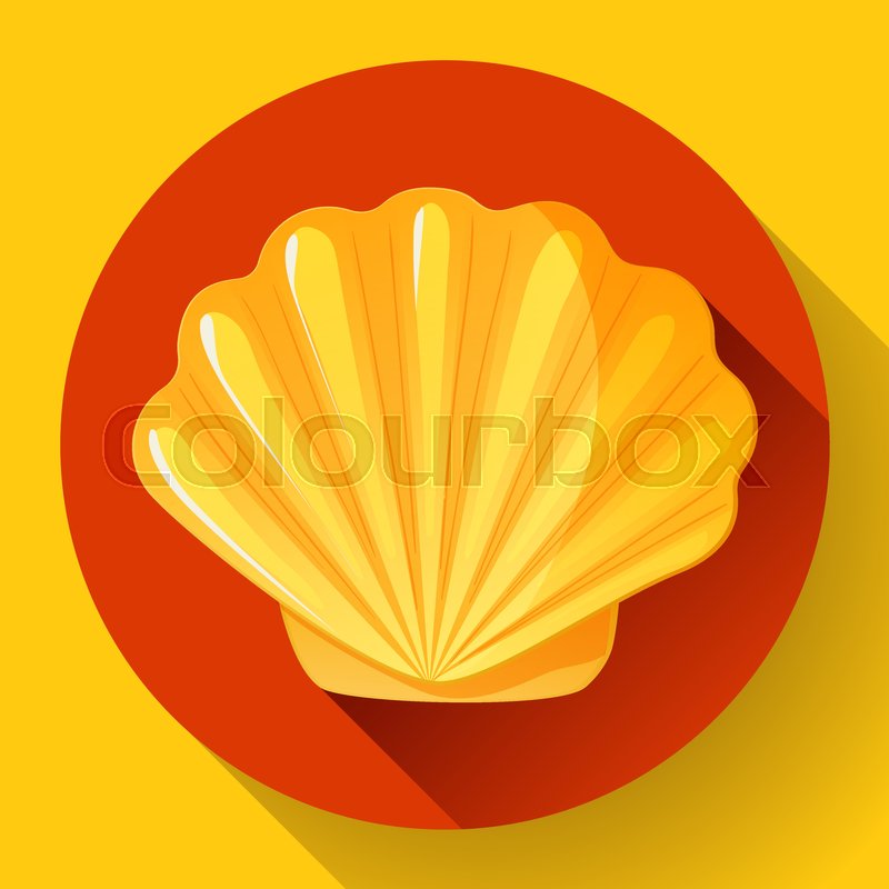 Gold Sea shell icon vector shell logo ... | Stock vector | Colourbox