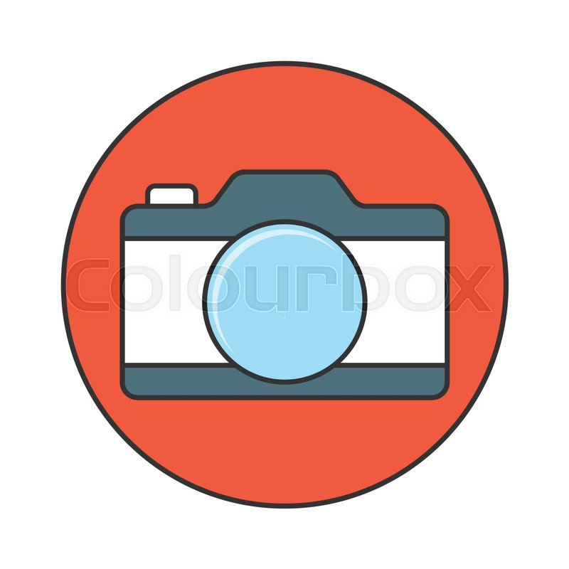 Camera Flat Line Vector Icon Stock Vector Colourbox