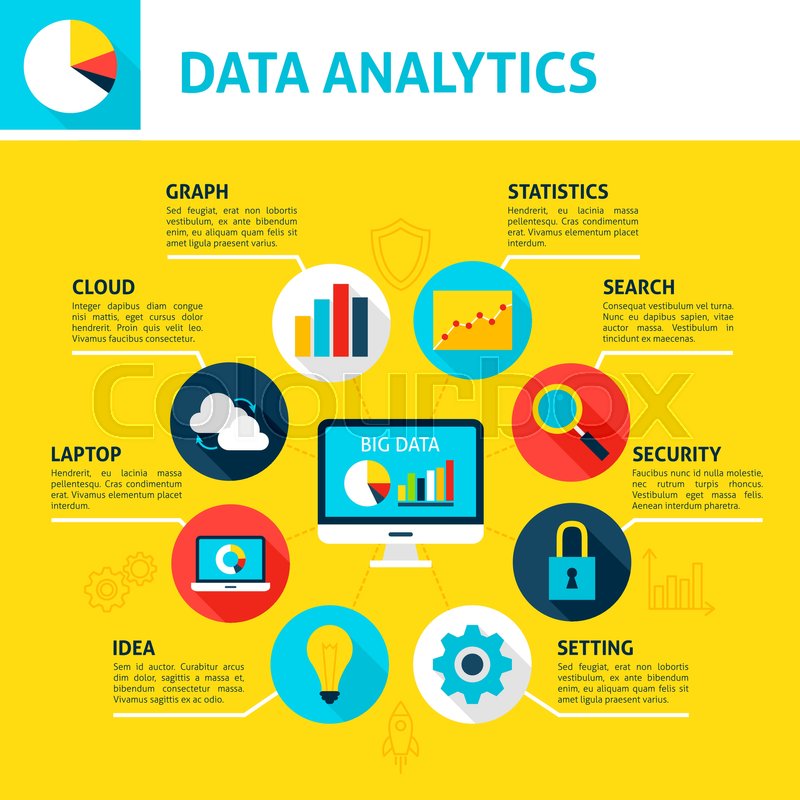 Database Analytics Infographic. Flat ... | Stock vector | Colourbox