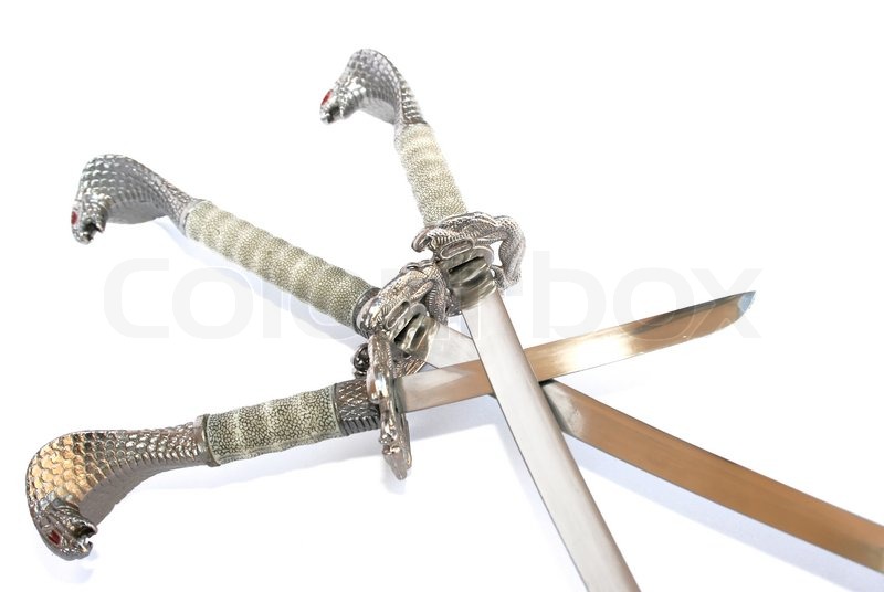 Three daggers isolated on white | Stock Photo | Colourbox