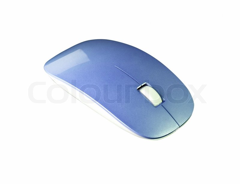 Blue modern wireless computer mouse on ... | Stock image | Colourbox