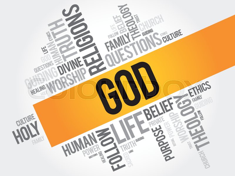 GOD word cloud collage, religion ... | Stock vector | Colourbox