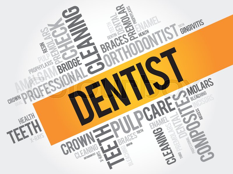 Dentist word cloud collage, health ... | Stock vector | Colourbox