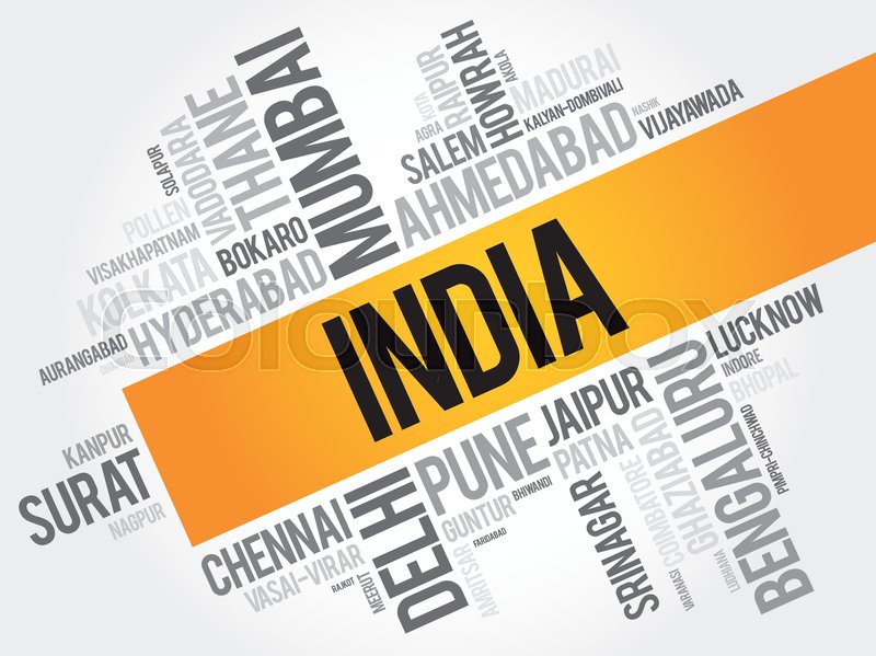 List of cities in India word cloud ... | Stock vector | Colourbox