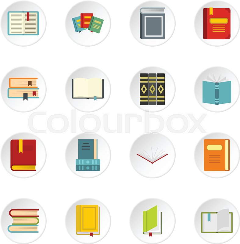 Books set icons in flat style isolated ... | Stock vector | Colourbox