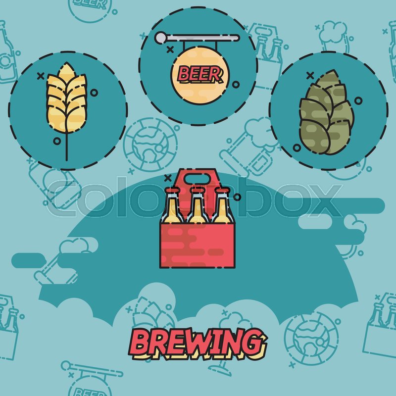 Brewing flat concept icons. Premium ... | Stock vector | Colourbox