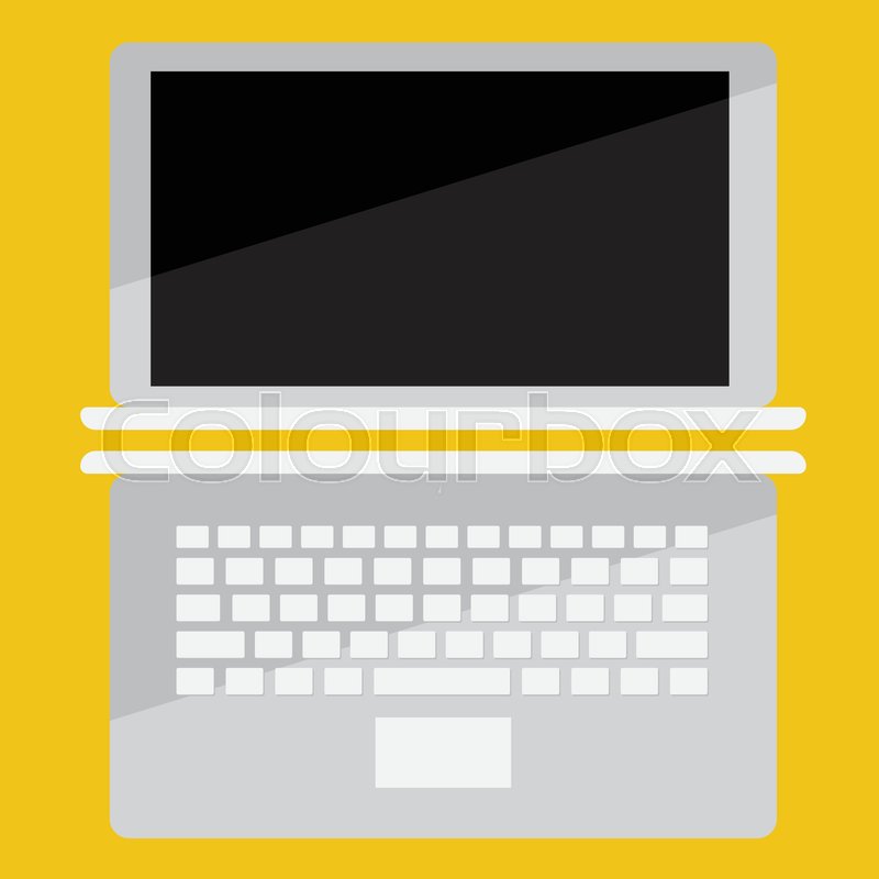 Laptop vector flat icon on colored ... | Stock vector | Colourbox