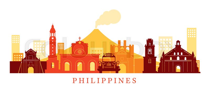 Philippines Architecture Landmarks ... | Stock vector | Colourbox