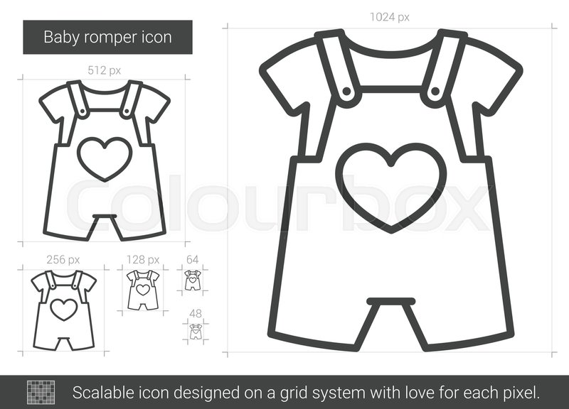 Baby romper vector line icon isolated ... | Stock vector | Colourbox