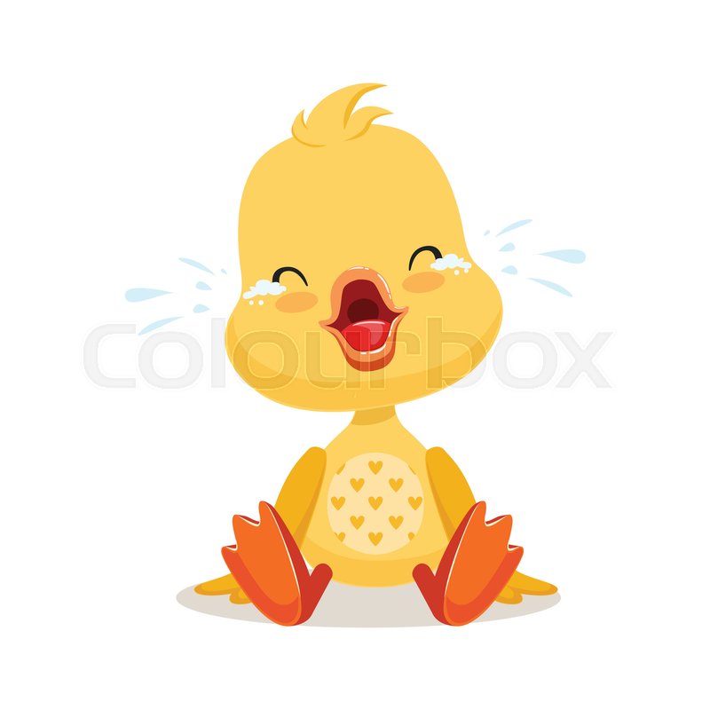 Little cartoon duckling crying, cute ... | Stock vector | Colourbox