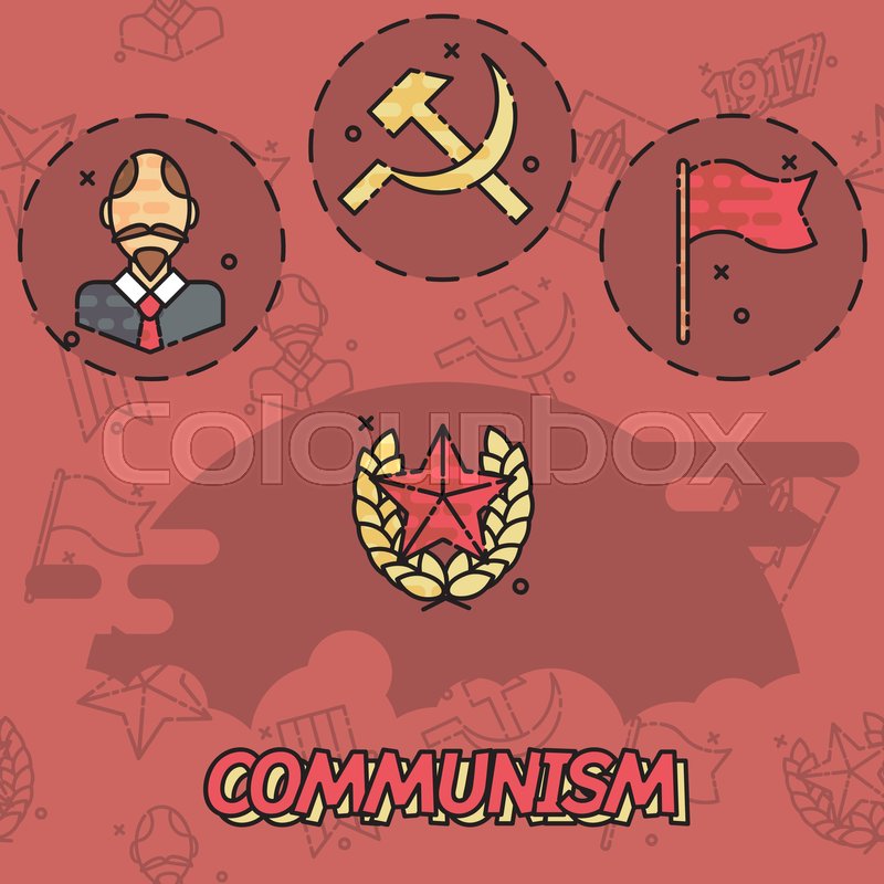 Communism flat concept icons. Vector ... | Stock vector | Colourbox