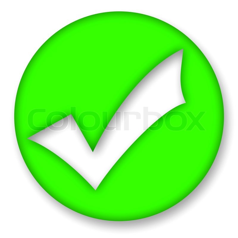 Grünes Häkchen -Symbol auf weißem ... | Stock Bild | Colourbox